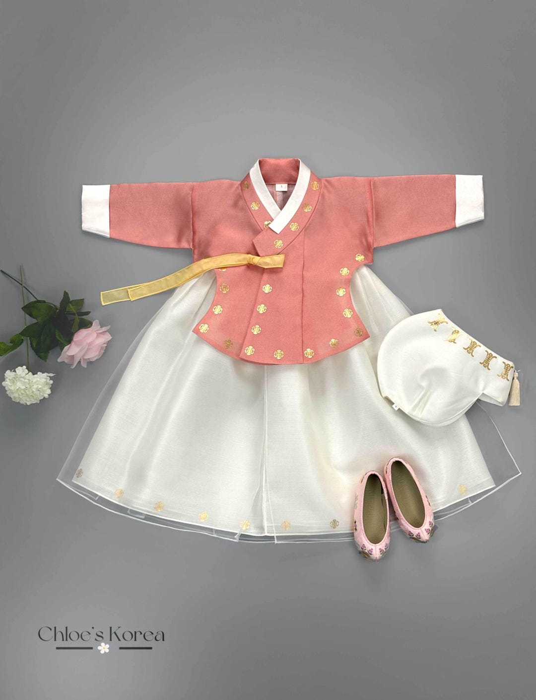Traditional Korean Girl's Hanbok | First Birthday Dress | Hanbok Set ...