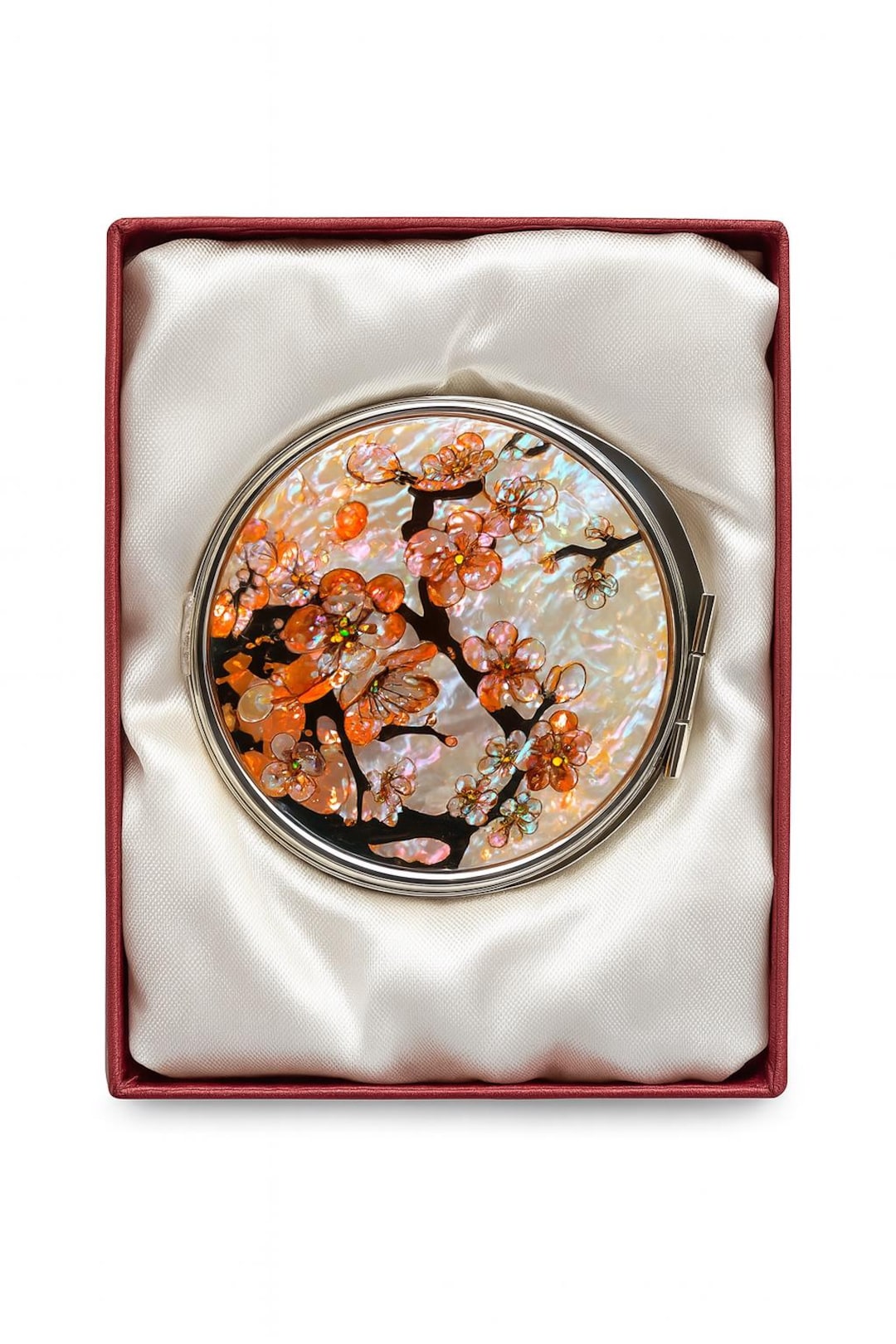 Premium Korean Mother-of-pearl Compact Mirror | Floral Najeon Chilgi ...