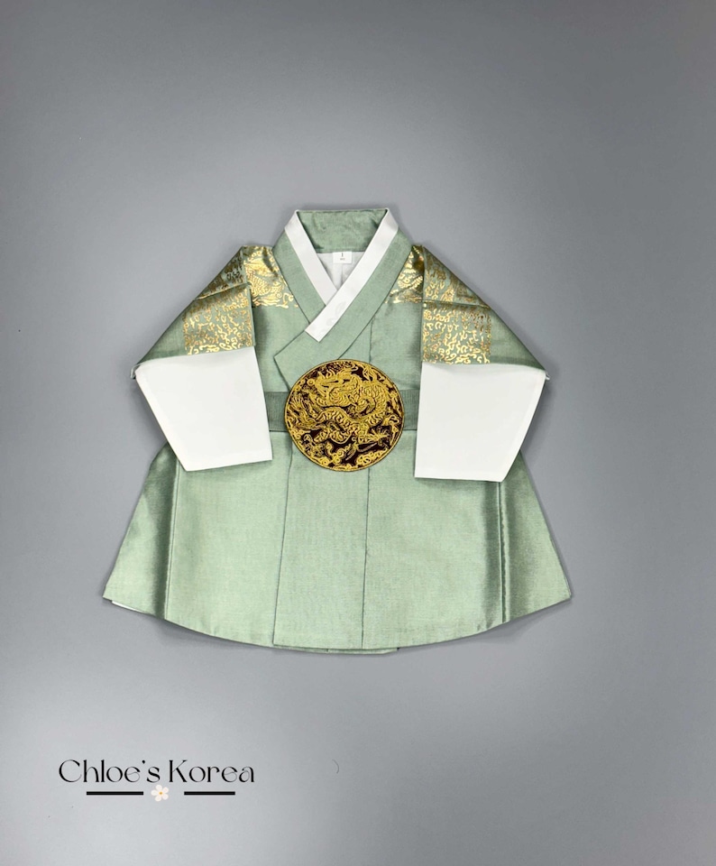 Boys' Royal Hanbok Set: Dragon Embroidery, Korean First Birthday Outfit ...