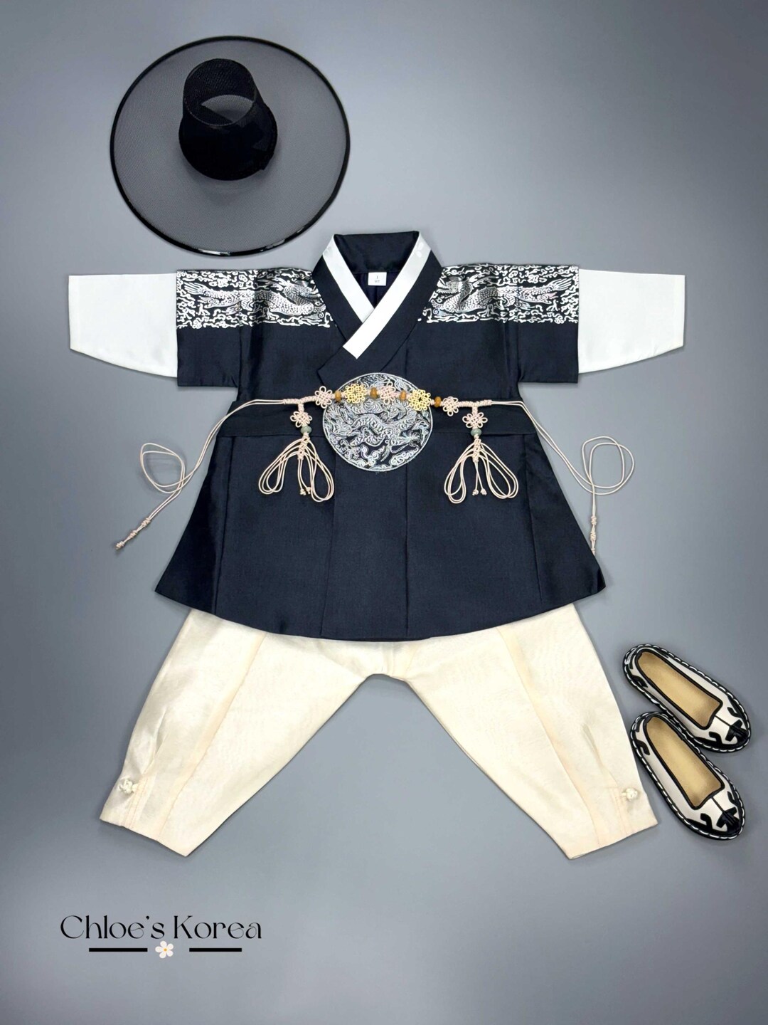 Boy’s Hanbok Set (style B) | Korean Outfit for First Birthday, Lunar ...