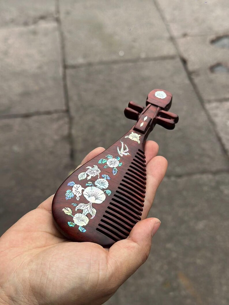 Luxurious Handcrafted Mother of Pearl Embedded Wood Comb - Etsy