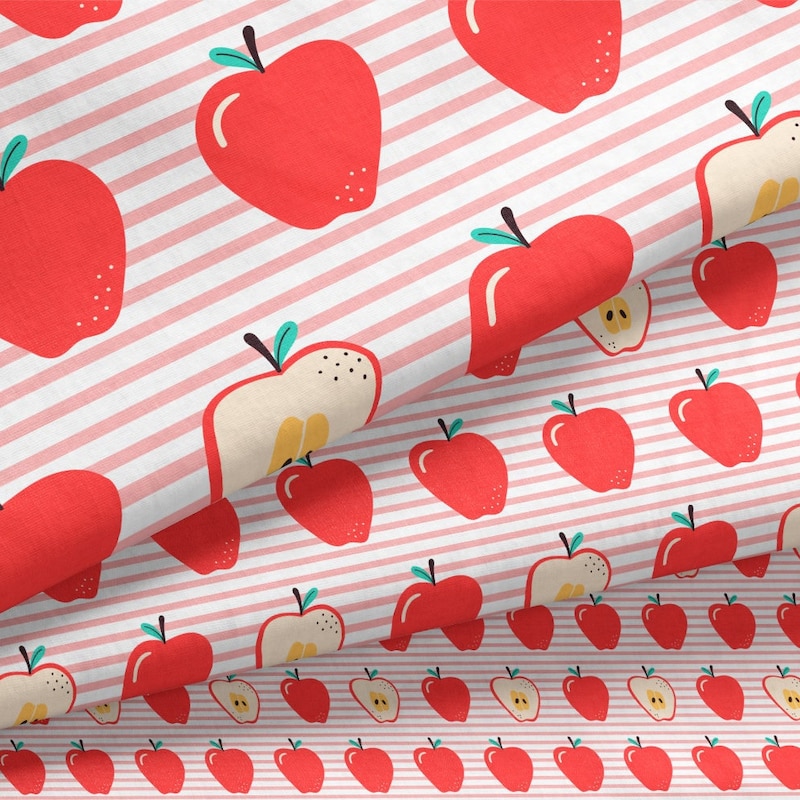 Apple Fabric - Etsy UK