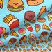 Fast Food Fabric by the Yard / Pizza Ice Cream Donut Burger - Etsy