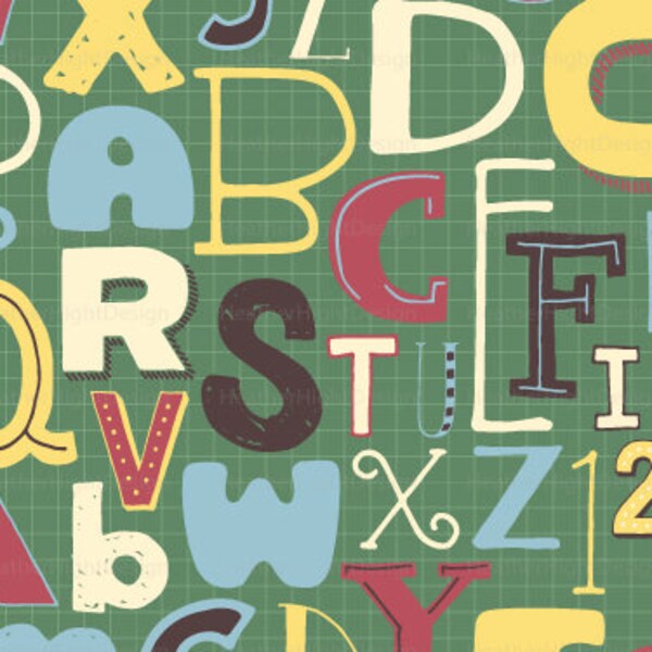 Alphabet Fabric - Etsy
