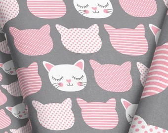 cat face fabric