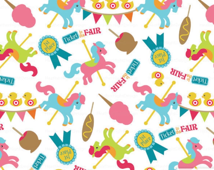 Carousel Fabric Carousel Horses by Erinanne Watercolor Carousel Nursery ...