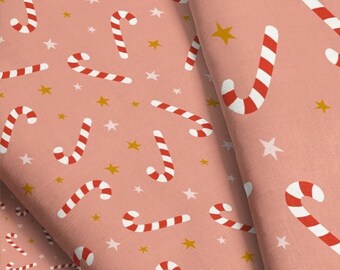 Vintage Santa Fabric Pink Retro Santa by Red_raspberry_design 1950s ...