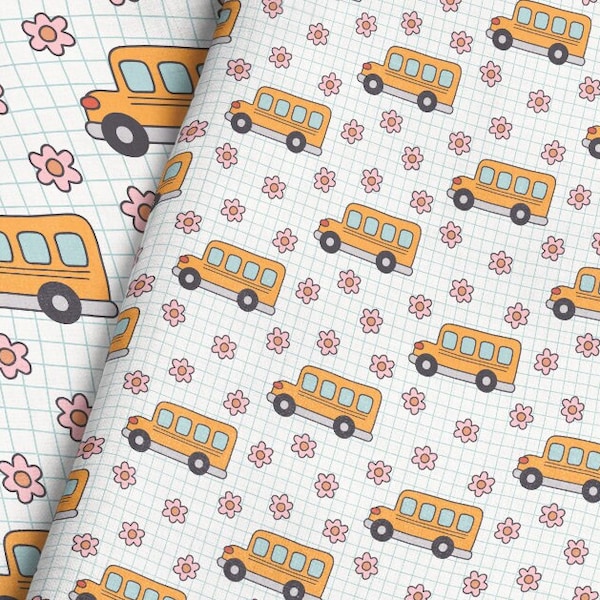 School Bus Flannel - Etsy