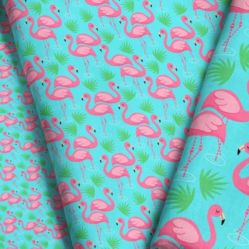 Flamingo Fabric - Etsy