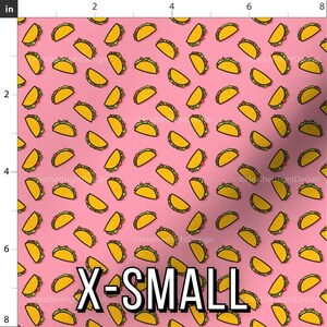 Taco Party Fabric by the Yard / Whimsical Ditsy Taco Fabric / Cartoon ...