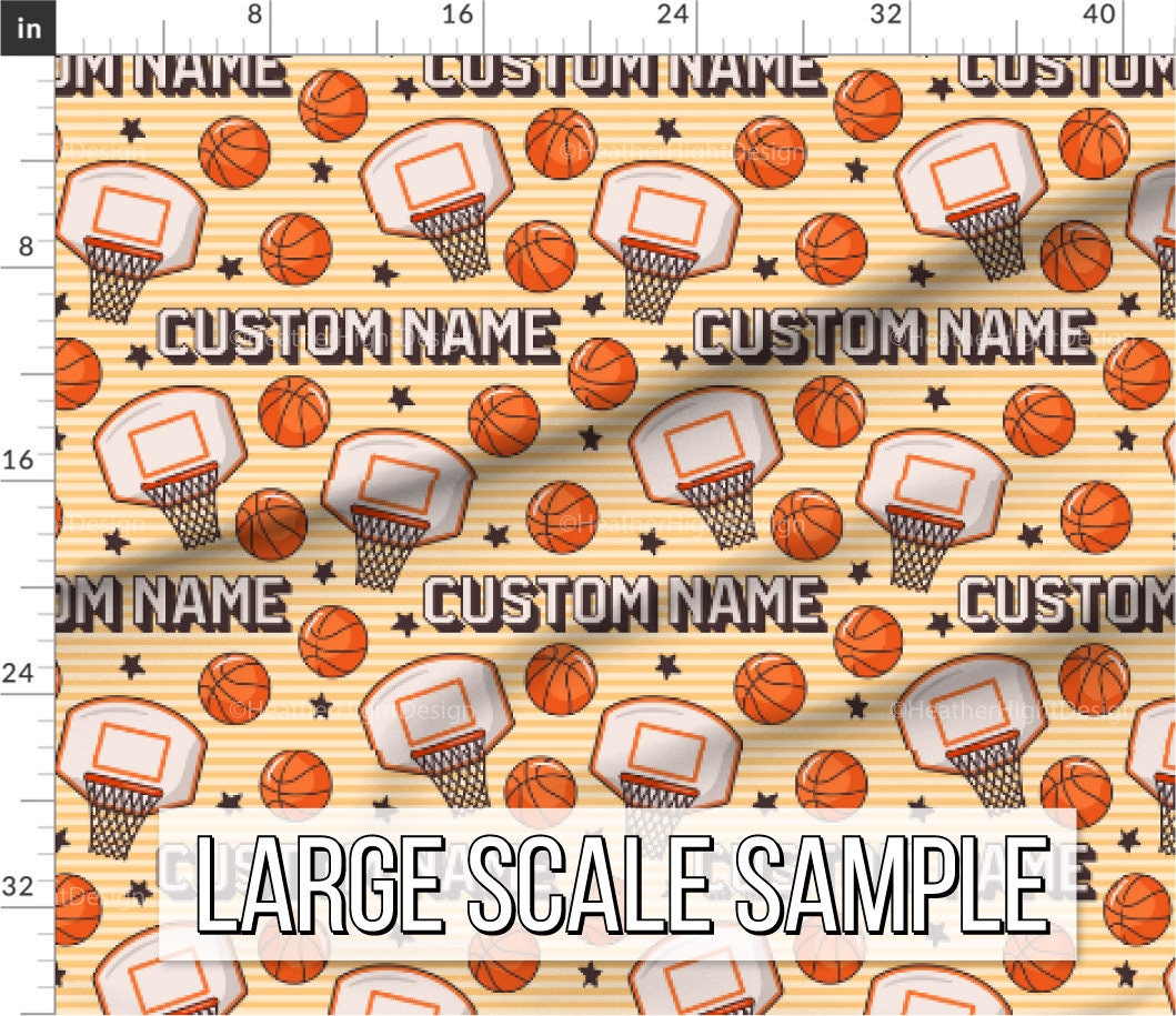 Personalized Basketball Fabric / Custom Name Fabric / Boys Sports ...