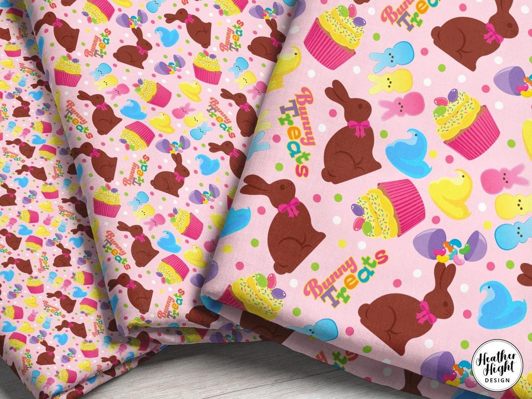 Easter Bunny Treats Fabric by the Yard / Minky, Quilting Cotton, Jersey ...