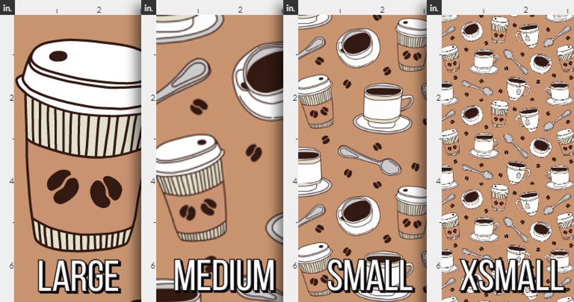 Coffee Fabric by the Yard / Coffee and Tea Fabric / Coffee Bean Fabric ...
