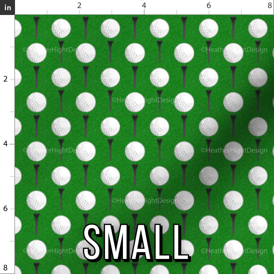 Tee Time Golf Fabric by the Yard or Fat Quarter - Golf Ball and Tee ...