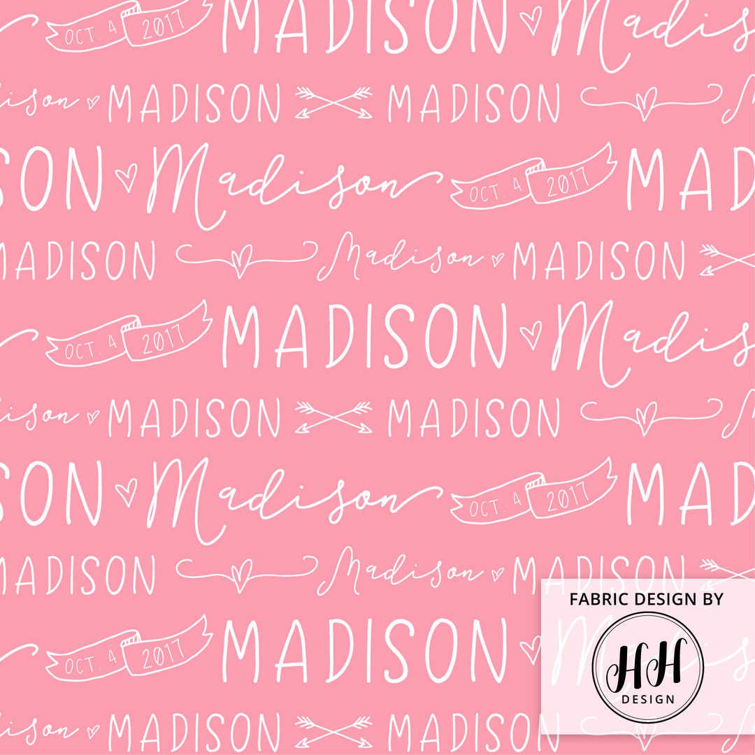 Girls Personalized Fabric / Custom Name Fabric / Newborn Baby / Child ...