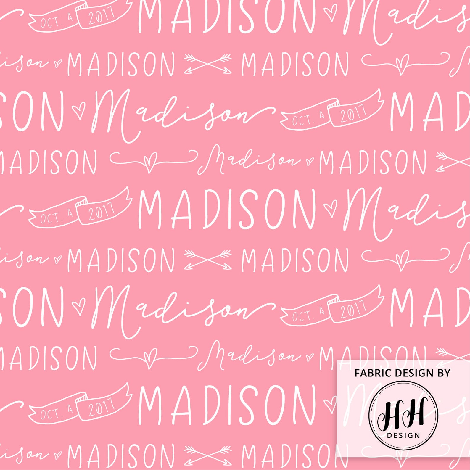 Girls Personalized Fabric / Custom Name Fabric / Newborn Baby / Child ...