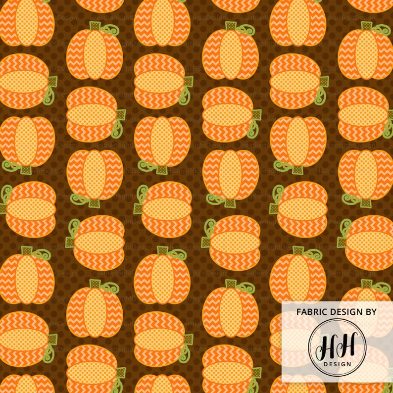 Pumpkin Patch Autumn Fabric by the Yard Quilt Fall Orange | Etsy
