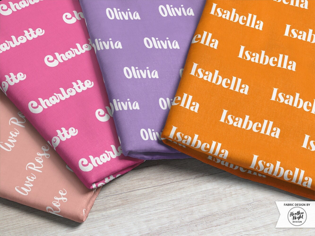 Personalized Name Fabric / You Pick Font + Color Personalized Fabric ...