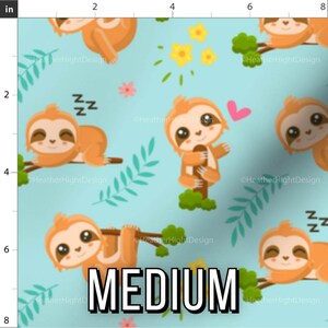 Lovable Sloth Fabric by the Yard / Cute Floral Animal Fabric ...