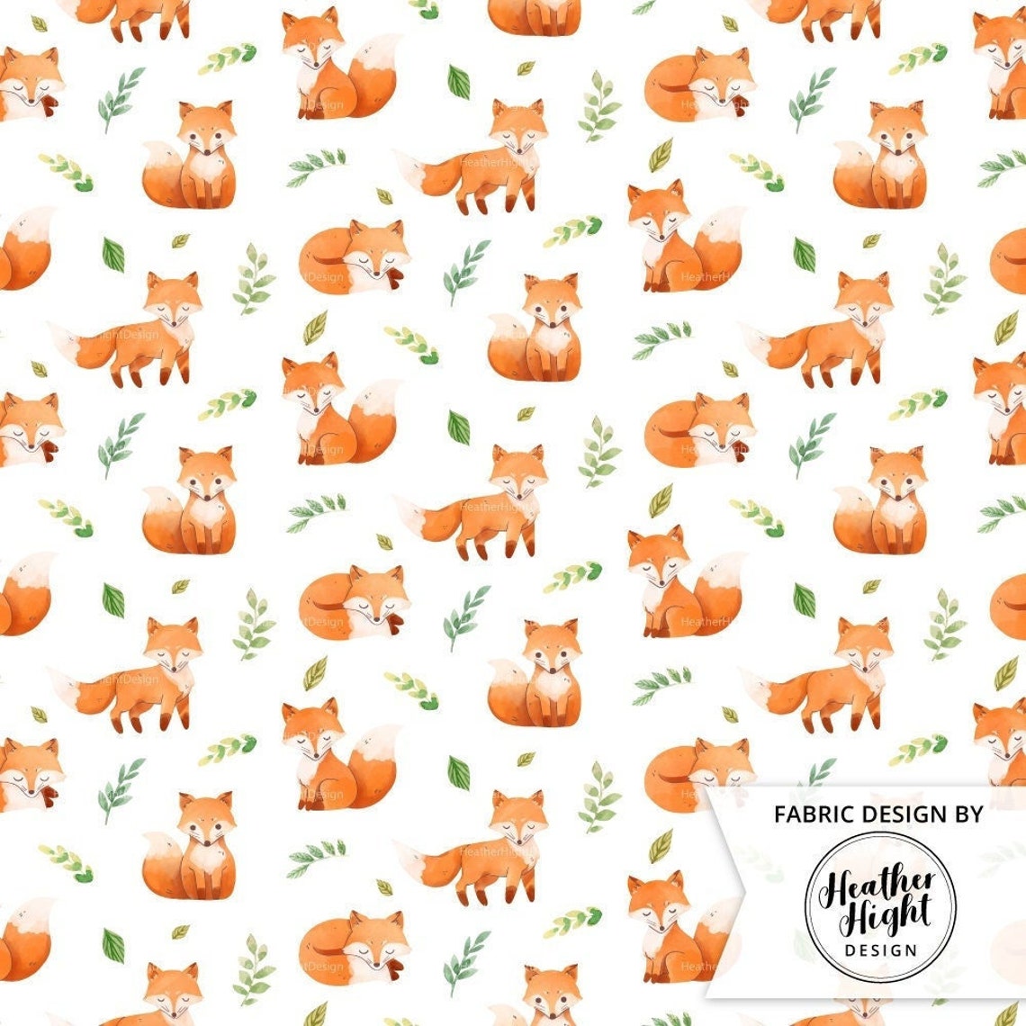 Watercolor Fox Fabric / Autumn Fabric / Fall Fabric / Baby Fox - Etsy