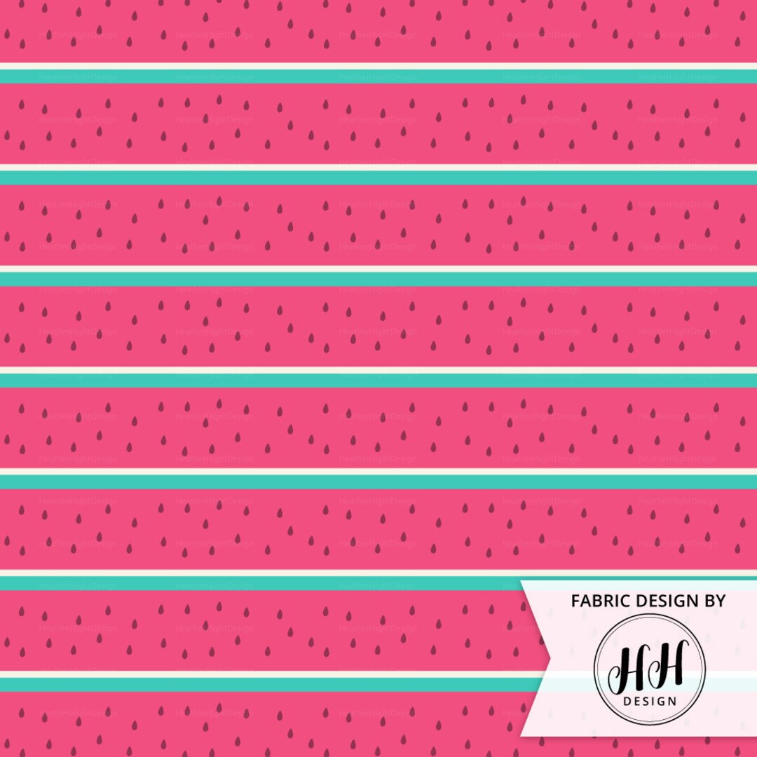 Watermelon Stripes Fabric / Summer Fabric / Watermelon Fabric / Fruit ...
