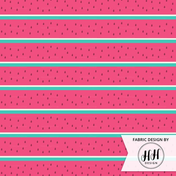 Watermelon Stripes Fabric / Summer Fabric / Watermelon Fabric | Etsy