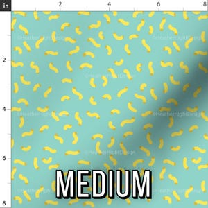 Pasta Macaroni Fabric - Tiny Yellow Macaroni Pasta and Turquoise Ditsy ...