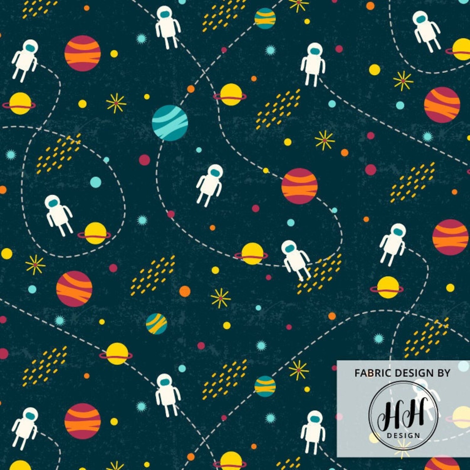 Outer Space Fabric by the Yard / Astronaut Fabric / Planet - Etsy