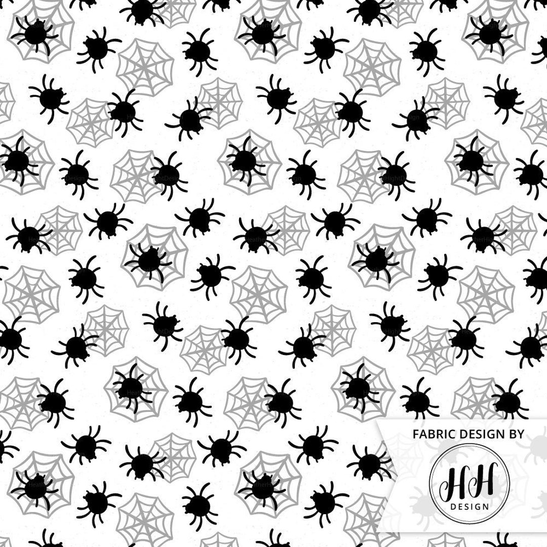 Halloween Spider Fabric by the Yard / Spider Web Fabric / Kids Fabric ...