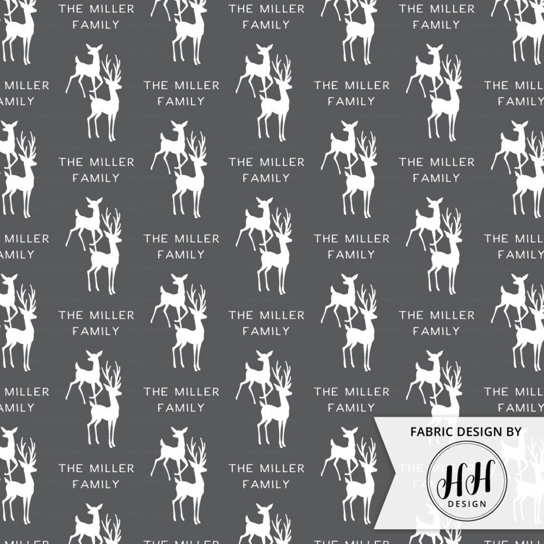 Deer Personalized Fabric / Custom Name Fabric / DIY Gift Idea ...