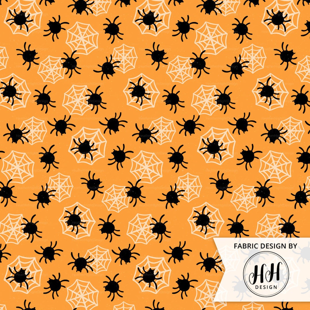 Halloween Spider Fabric by the Yard / Spider Web Fabric / Kids - Etsy