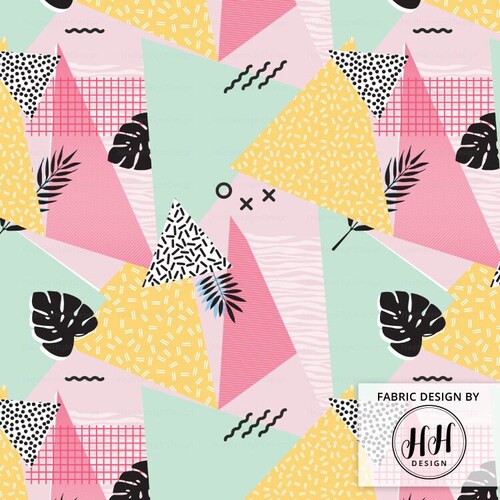 Memphis Style Fabric Welcome to the 90'S by Robyriker - Etsy