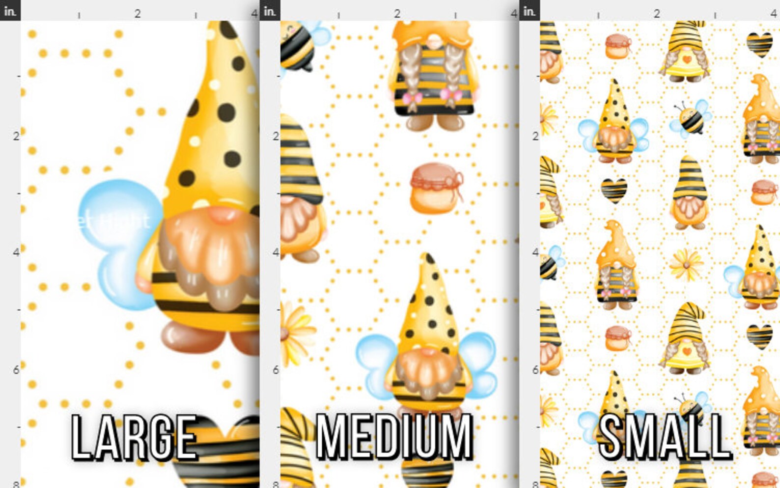 Watercolor Bee Gnome Fabric by the Yard / Cute Bee Fabric / - Etsy