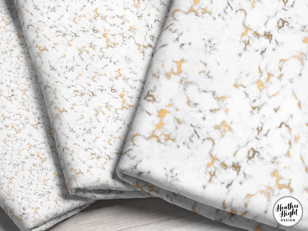 Gold Vein Marble Fabric by the Yard / Modern Fabric / Home Decor Fabric ...
