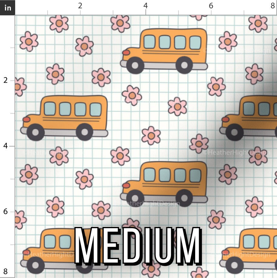 Yellow School Bus Fabric / Modern School Fabric / Teacher Fabric ...
