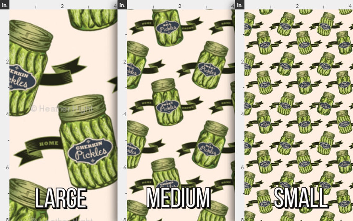Vintage Pickle Jar Fabric by the Yard / Pickle Fabric / Fun - Etsy