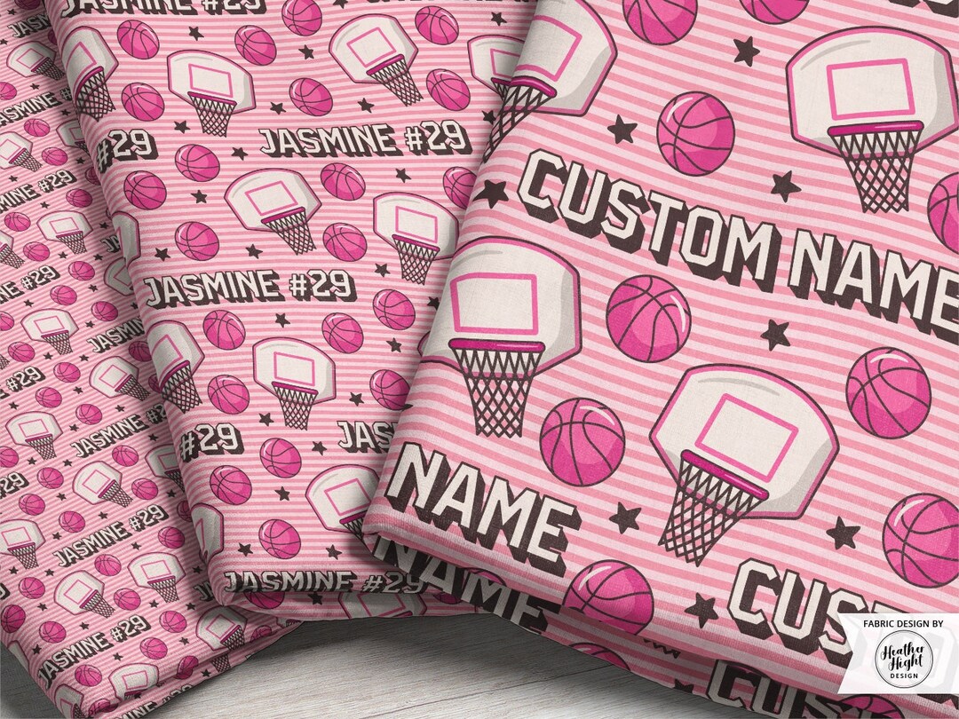 Personalized Basketball Fabric / Custom Name Fabric / Girls Sports ...