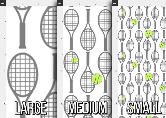 Tennis Racket Fabric by the Yard Sports Tennis Ball Gray on | Etsy
