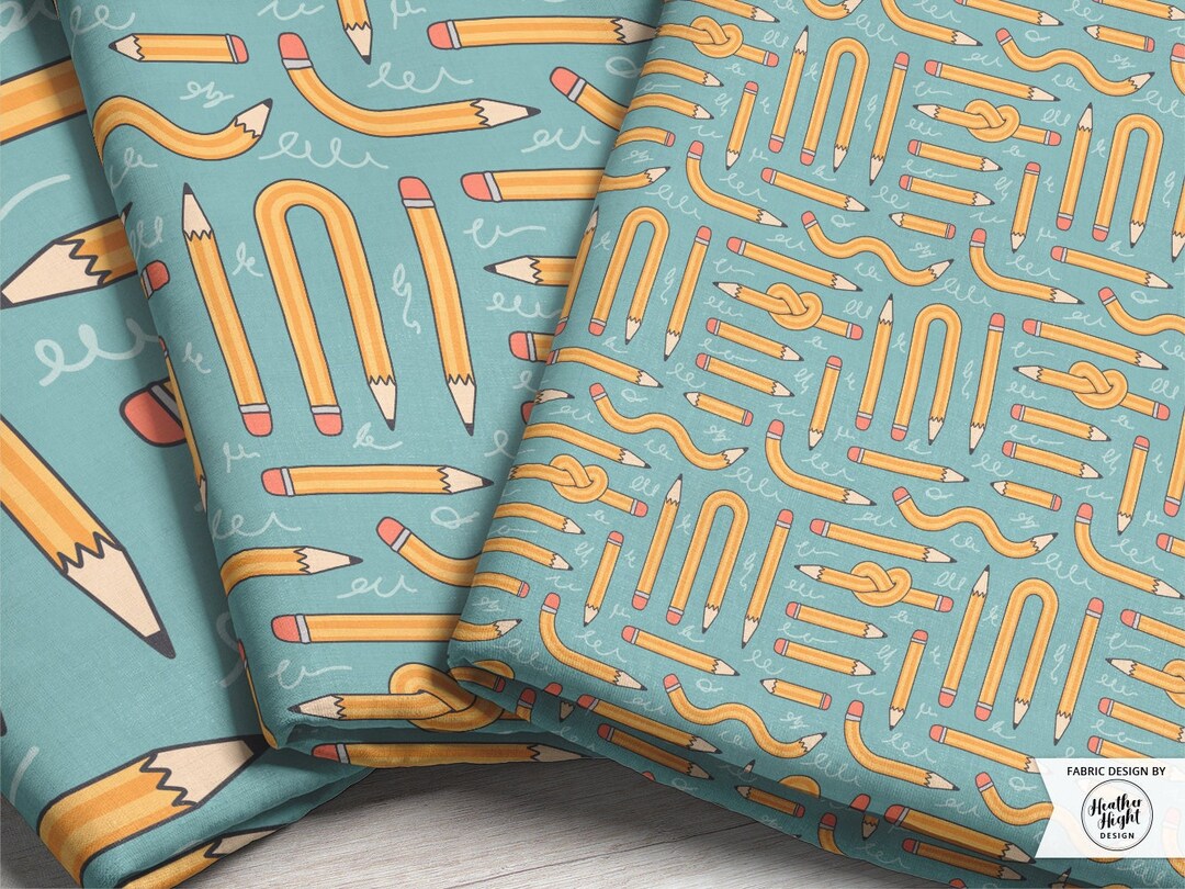 The Notetaker Fabric / Scribble Pencil Fabric / Teacher Fabric / Pencil ...