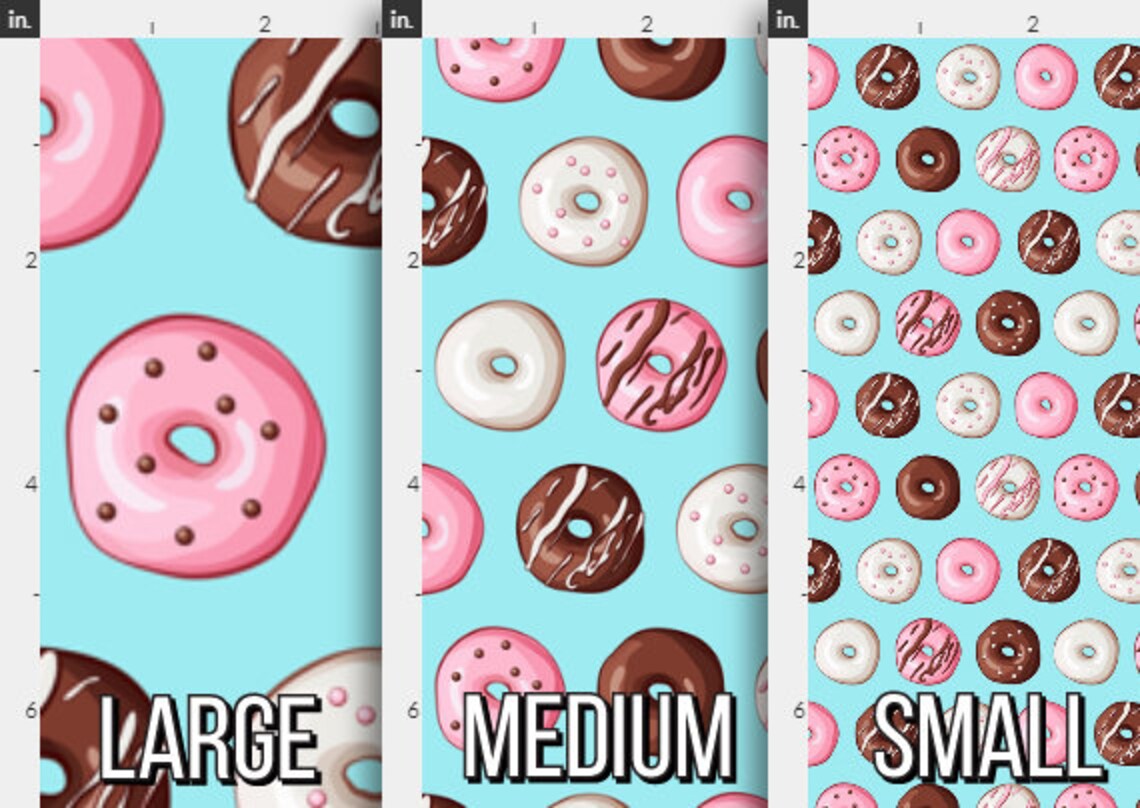 Donut Fabric by the Yard / Doughnut Fabric Blue / Icing - Etsy
