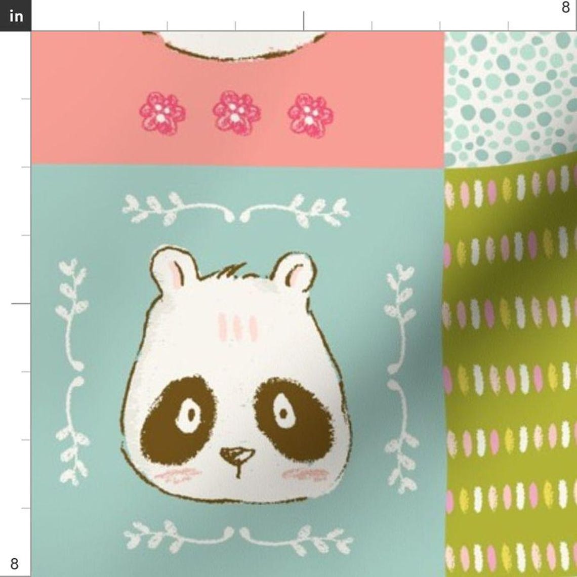 Woodland Animals Cheater Quilt Fabric by the Yard / Baby Girl Nursery ...