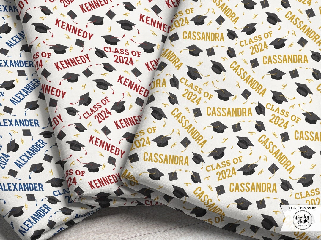 Personalized Graduation Fabric / Custom Grad Name Fabric / Pick Your ...