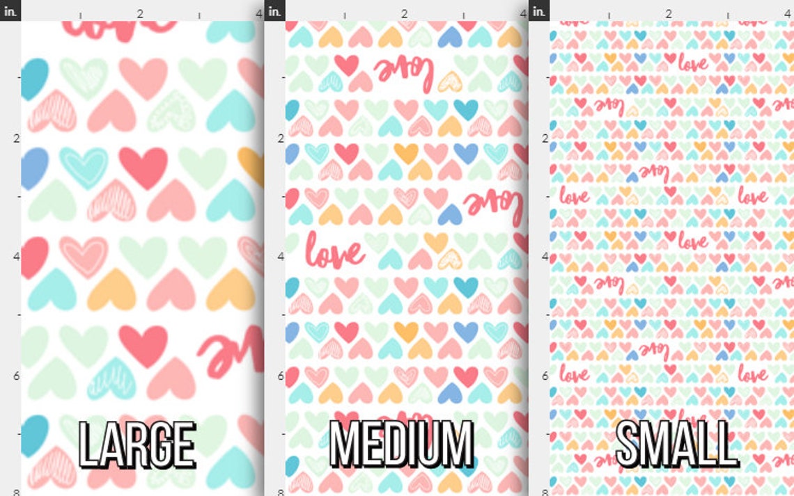 Love Hearts Fabric by the Yard // Valentine Love Fabric // - Etsy