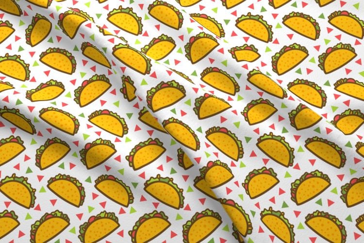Fiesta Taco Fabric by the Yard / Taco Party Fabric / Mexican - Etsy