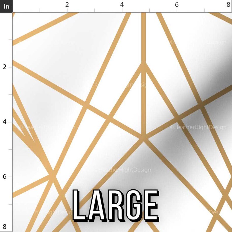 Gold Fragments Fabric by the Yard - Geometric Modern Fabric - Abstract ...