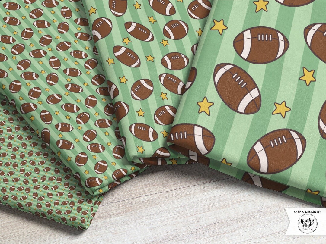 Touchdown Football Fabric / Stars and Football Fabric / Novelty Gift ...