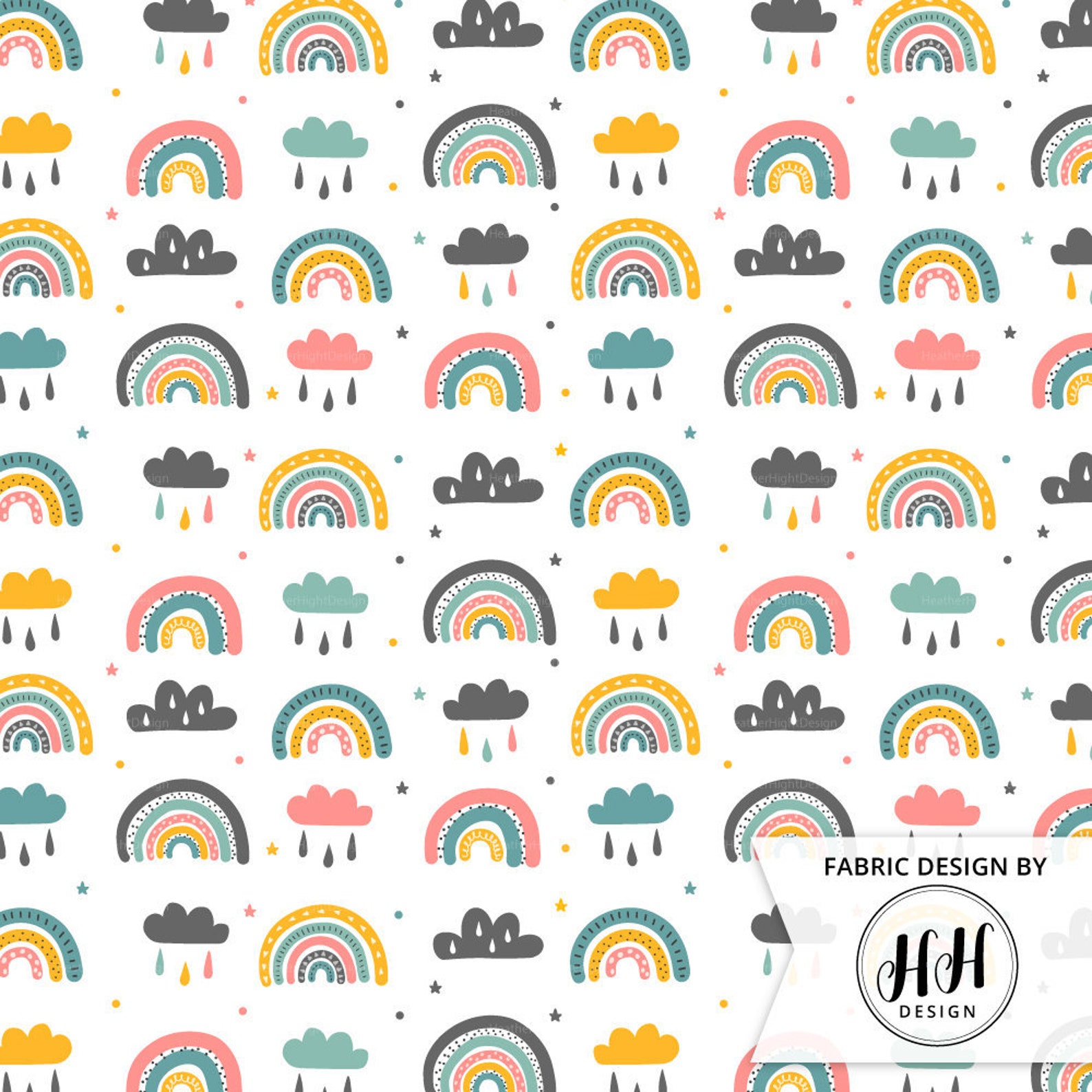 Baby Rainbows Fabric by the Yard / Baby Nursery Fabric / Boho - Etsy