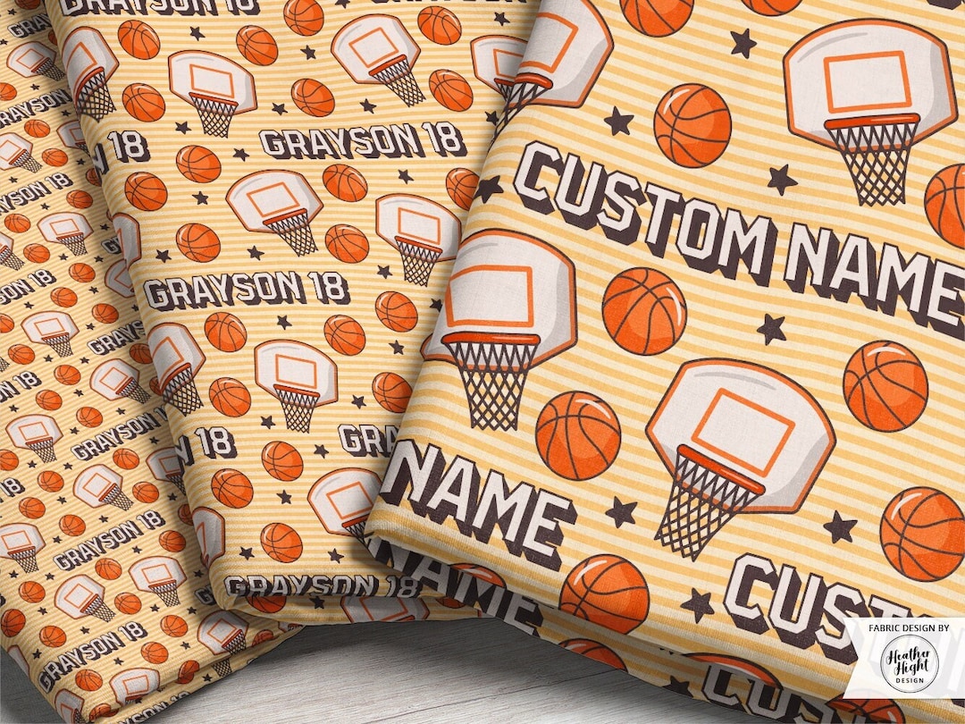 Personalized Basketball Fabric / Custom Name Fabric / Boys Sports ...