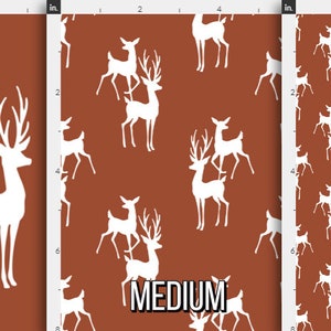 Buck and Doe Fabric - Rust // Deer Fabric // Winter Woodland Fabric by ...
