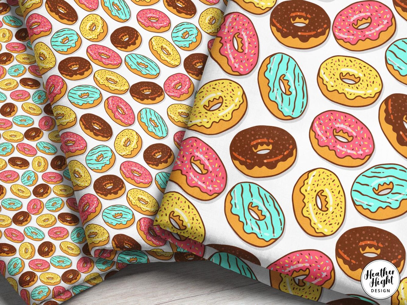 Donut Fabric by the Yard - Doughnut Emoji Icing Sprinkle Print in Yards ...